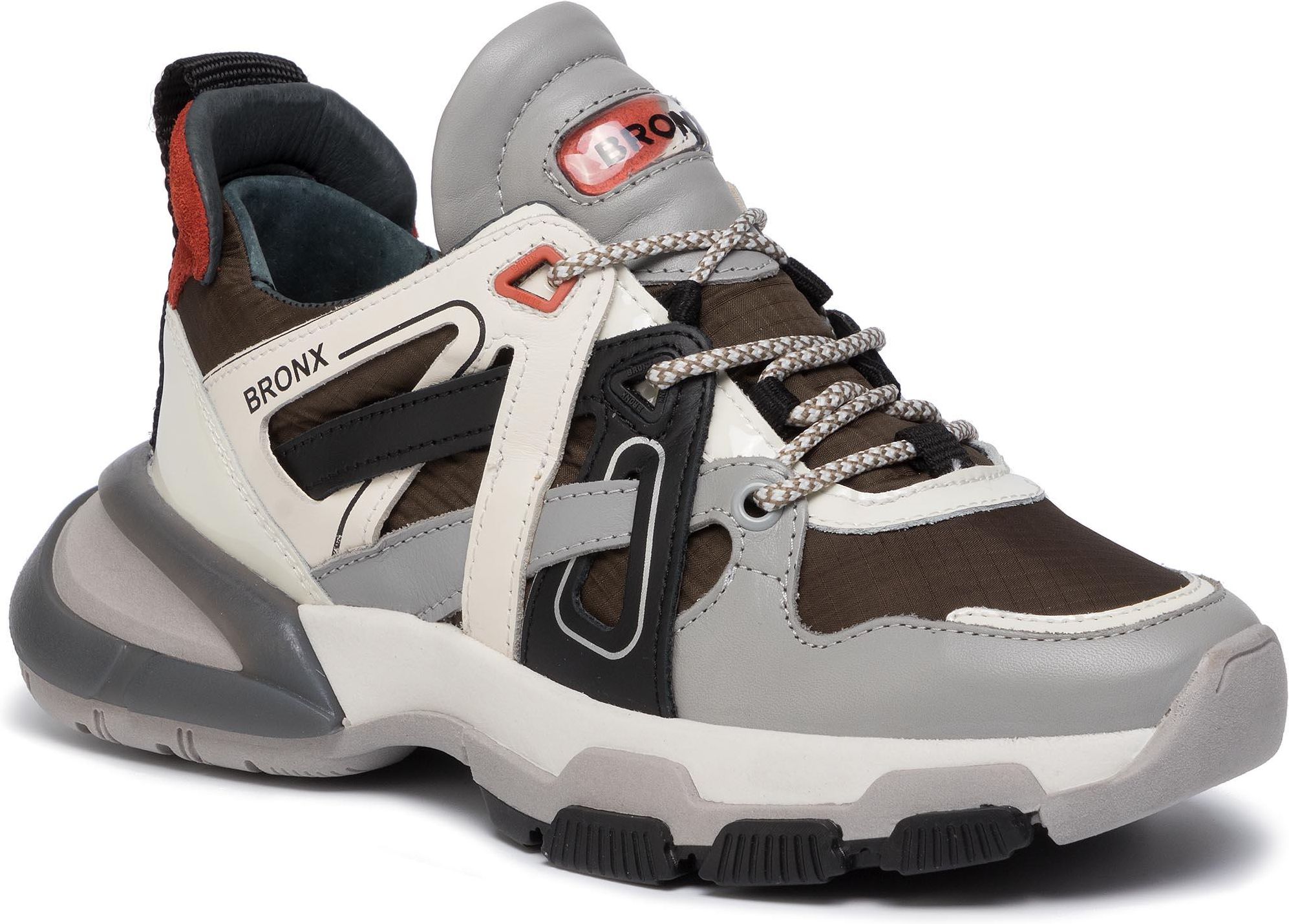 Sneakersy BRONX - 66285-AH BX 1621 Grey/O.White/Khaki/Rust 3252 - Ceny ...