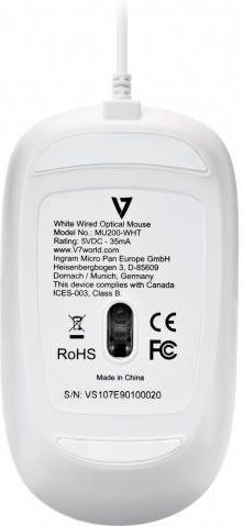 Mysz V7 MU200 - mouse - USB - white - Myszy - Optyczny - 4 - Biały ...