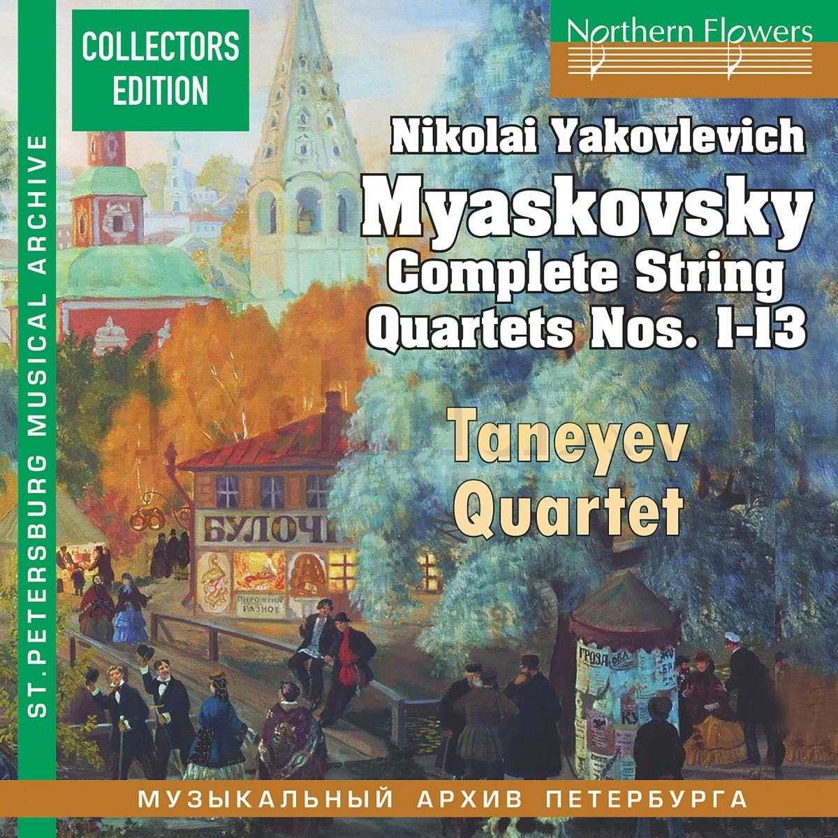 Płyta kompaktowa Myaskovsky & The Taneyev Quartet: Myaskovsky Complete String Quartets Nos. 1-13 ...