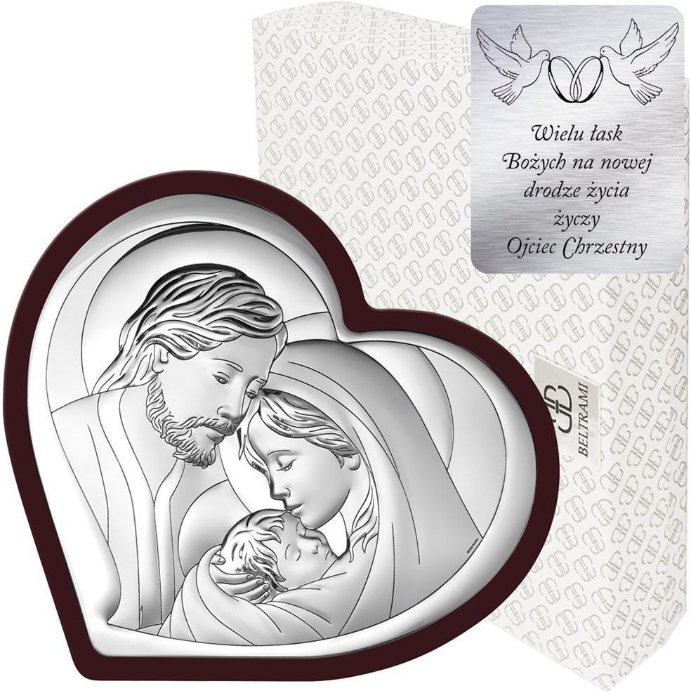 Obraz Srebrny Święta Rodzina prezent Ślub grawer - Ceny i opinie - Ceneo.pl