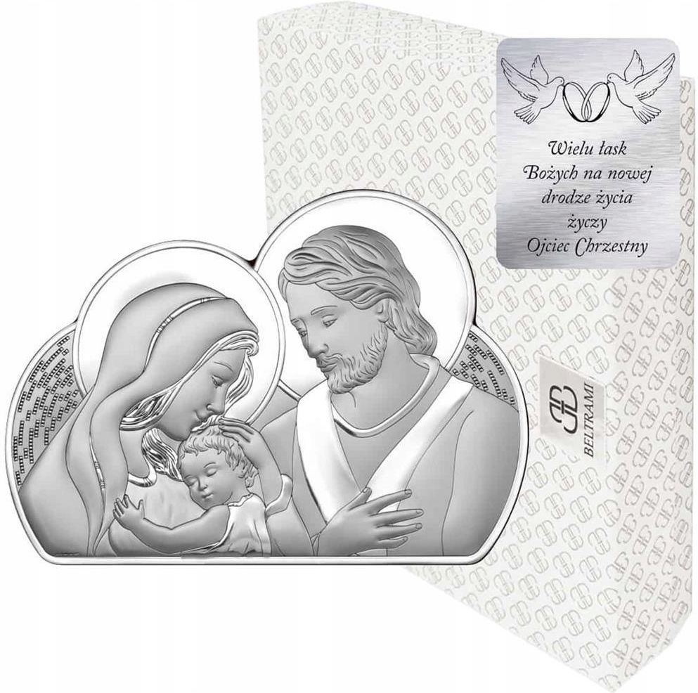 Obraz Srebrny Święta Rodzina prezent chrzest ślub - Ceny i opinie - Ceneo.pl