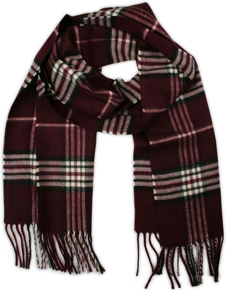 Bordowy Elegancki Szalik Firmy V.Fraas -Cashmink- z Frędzlami ...