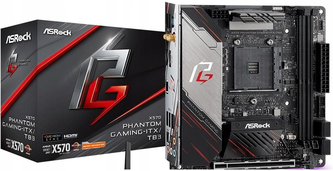 Płyta główna PC ASRock X570 PHANTOM GAMING-ITX/TB3 (90-MXBB10-A0UAYZ ...