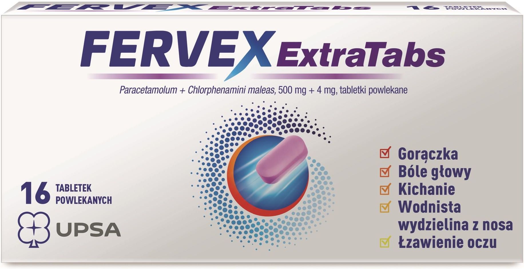 Fervex Extra Tabs 500 mg 16 tabl - Opinie i ceny na Ceneo.pl