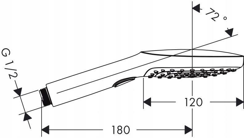 Słuchawka prysznicowa Hansgrohe Raindance Select E120 3 jet czarny mat ...
