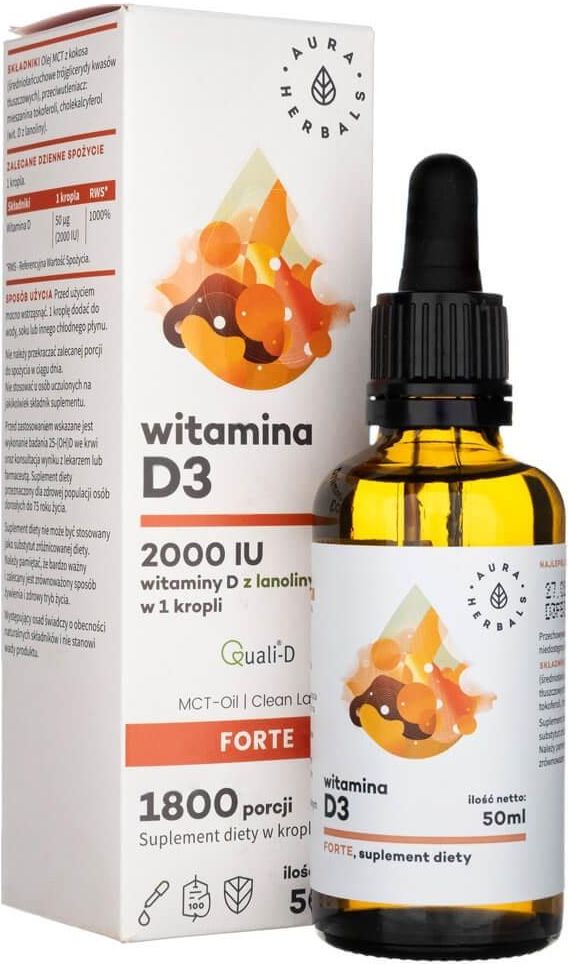 Aura Herbals Witamina D3 Forte 2000 Iu W Kroplach 50ml - Opinie i ceny na Ceneo.pl
