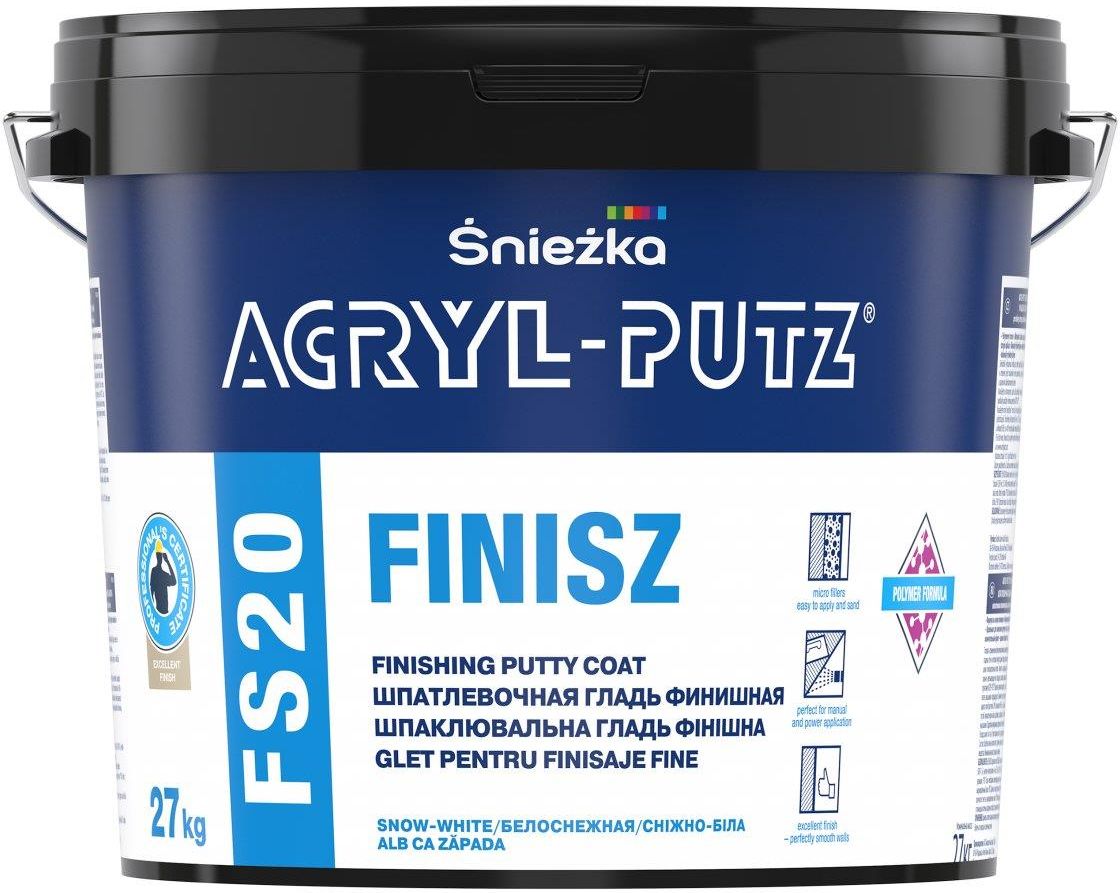 Zaprawa Śnieżka ACRYL PUTz FINISH wykończeniowa masa szpachlowa - 27Kg ...