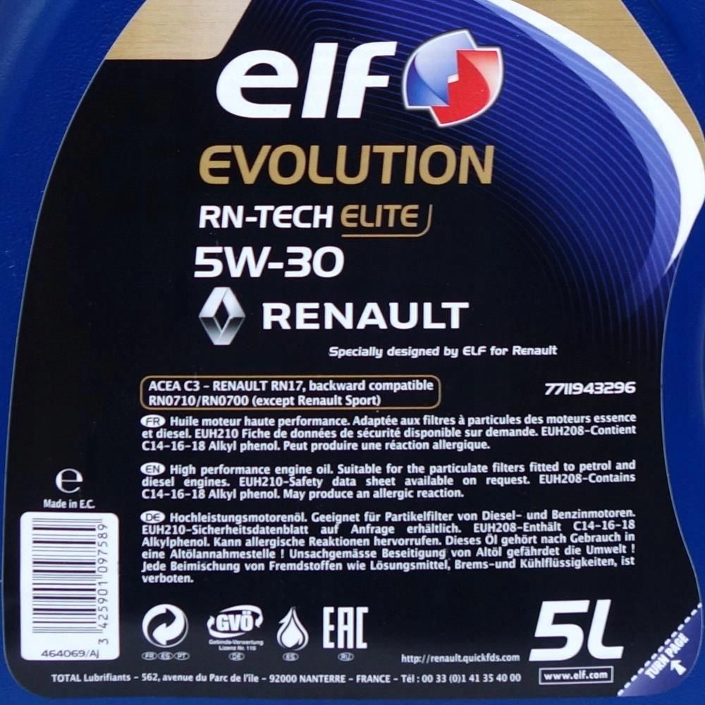 Olej silnikowy Elf Evolution RN-Tech Elite 5W30 5L - Opinie i ceny na ...