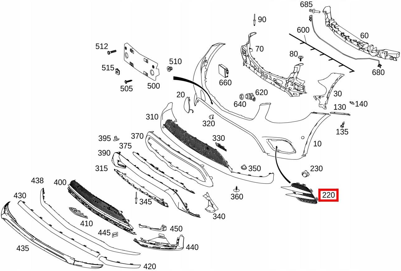 OE MERCEDES ATRAPA KRATKA ZDERZAKA GLC C253 AMG A2538853500 - Opinie i ...