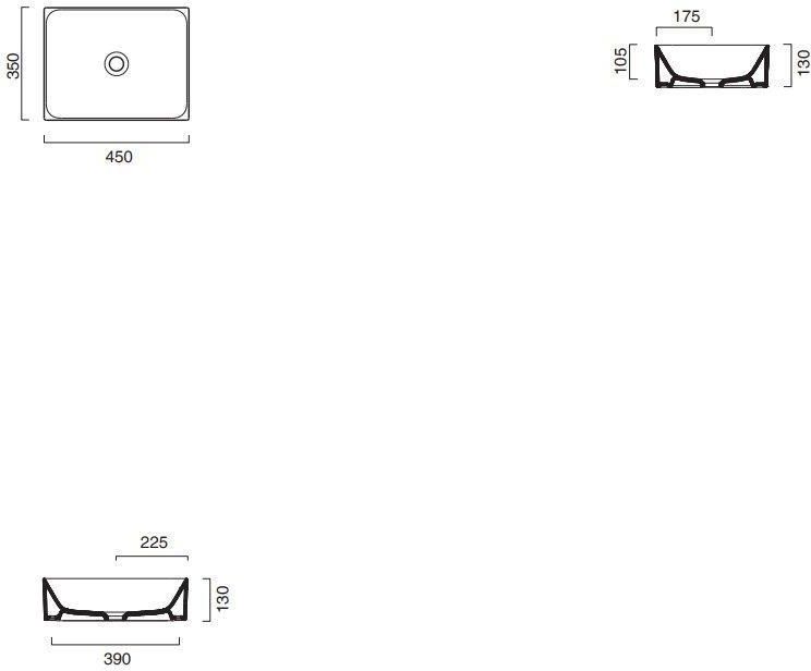 Umywalka Catalano Zero 45x35cm Satin cement 14535ZECS - Opinie i ceny ...