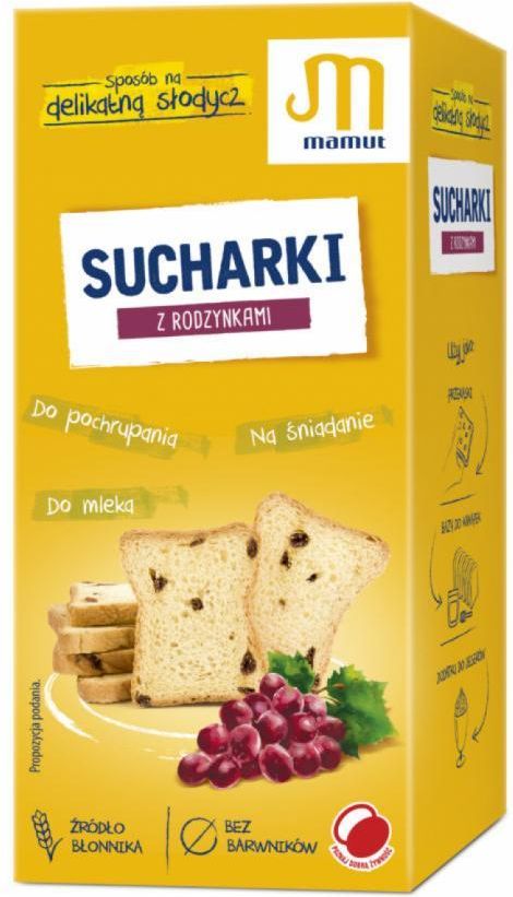 Mamut Sucharki Z Rodzynkami 168G - Ceny i opinie - Ceneo.pl