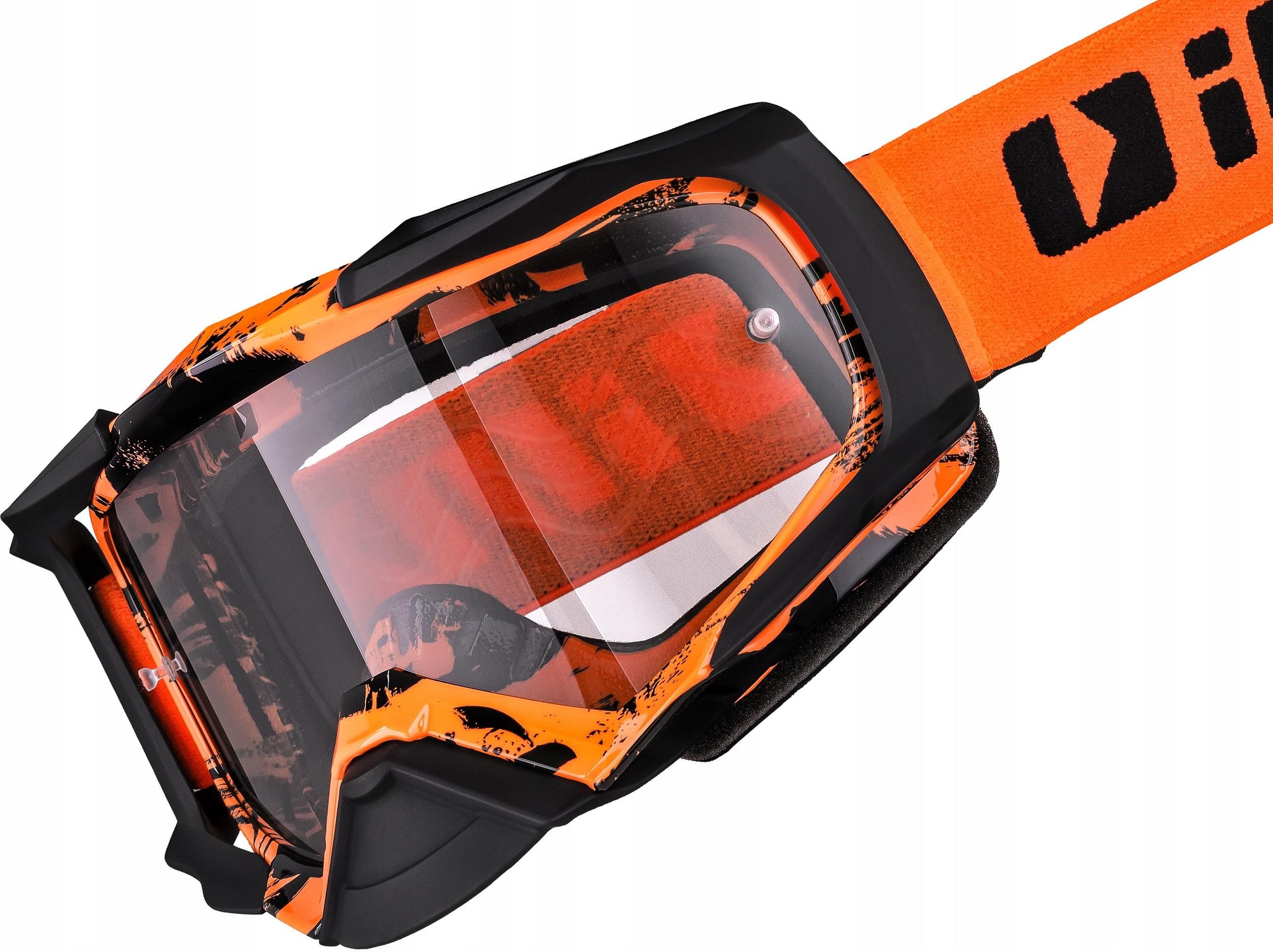 Gogle motocyklowe Gogle IMX Dust Graphic Orange/black Matt / 2 Szyby ...