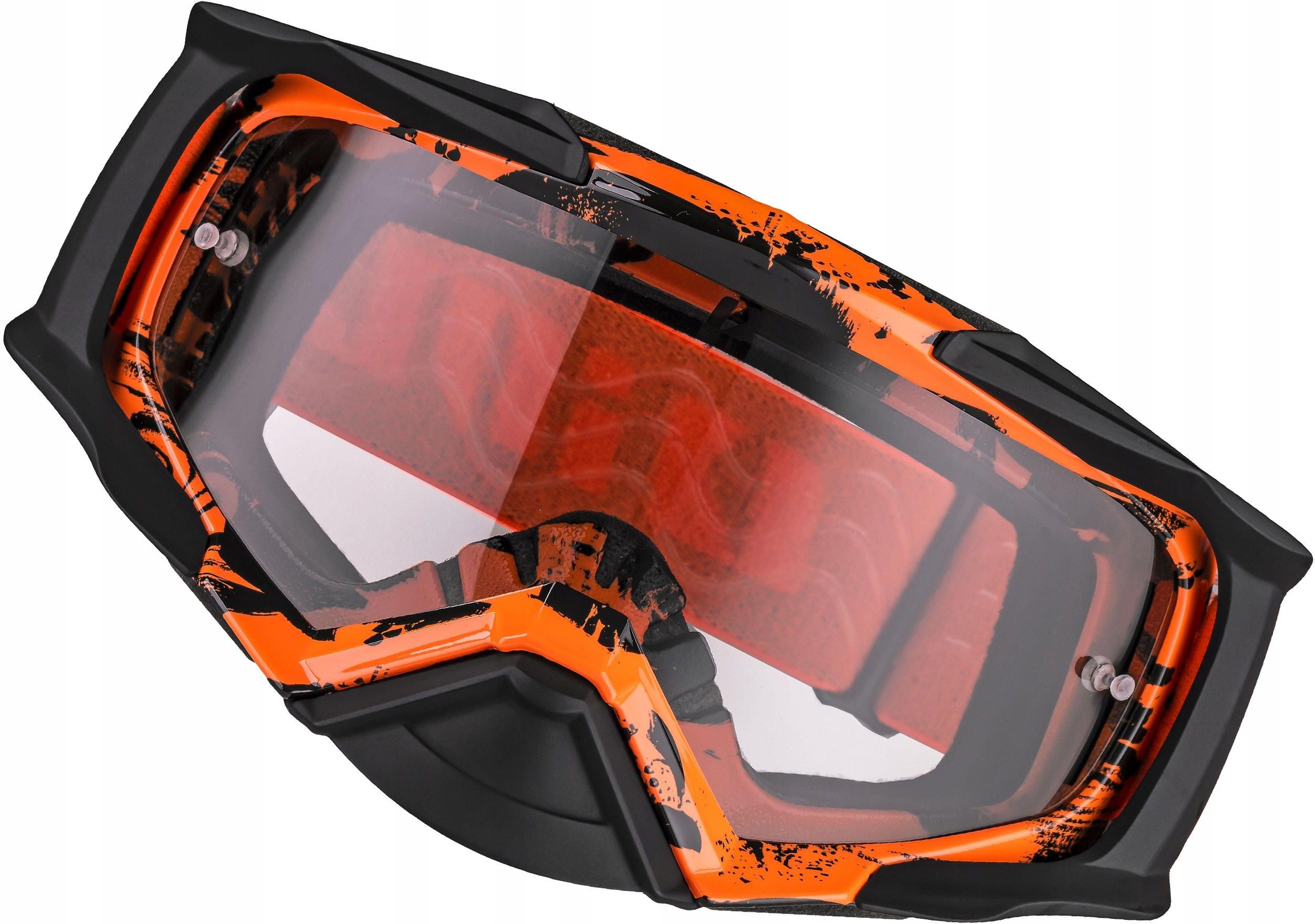 Gogle motocyklowe Gogle IMX Dust Graphic Orange/black Matt / 2 Szyby ...