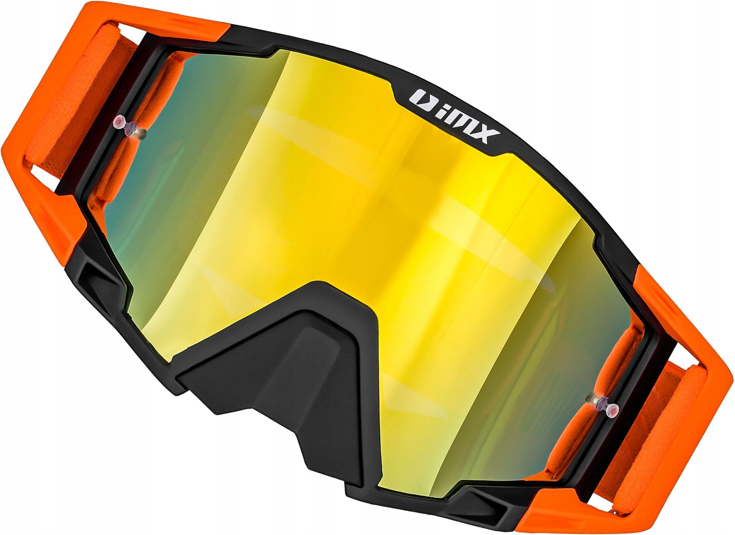 Gogle motocyklowe Gogle IMX Sand Black/orange Dwie Szyby + Pokrowiec ...
