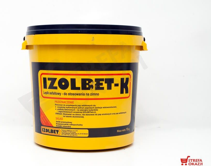 Izolbet - K Lepik Na Zimno Do Pap Asfaltowych 18KG - Pokrycia dachowe ...