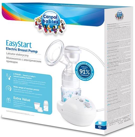 CANPOL BABIES ZESTAW LAKTATOR ELEKTRYCZNY EASYSTART NOWEJ GENERACJI (12 ...