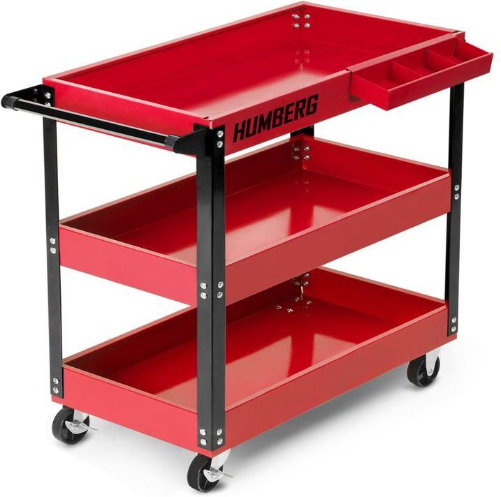 Humberg Wózek Narzędziowy Warsztatowy Duży 3 Pólki Czerwony - Czarny ...