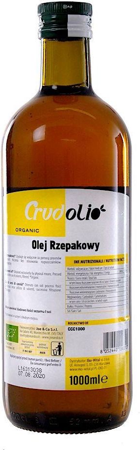 Crudolio Olej Rzepakowy Tłoczony na Zimno Bio 1000ml - Ceny i opinie - Ceneo.pl