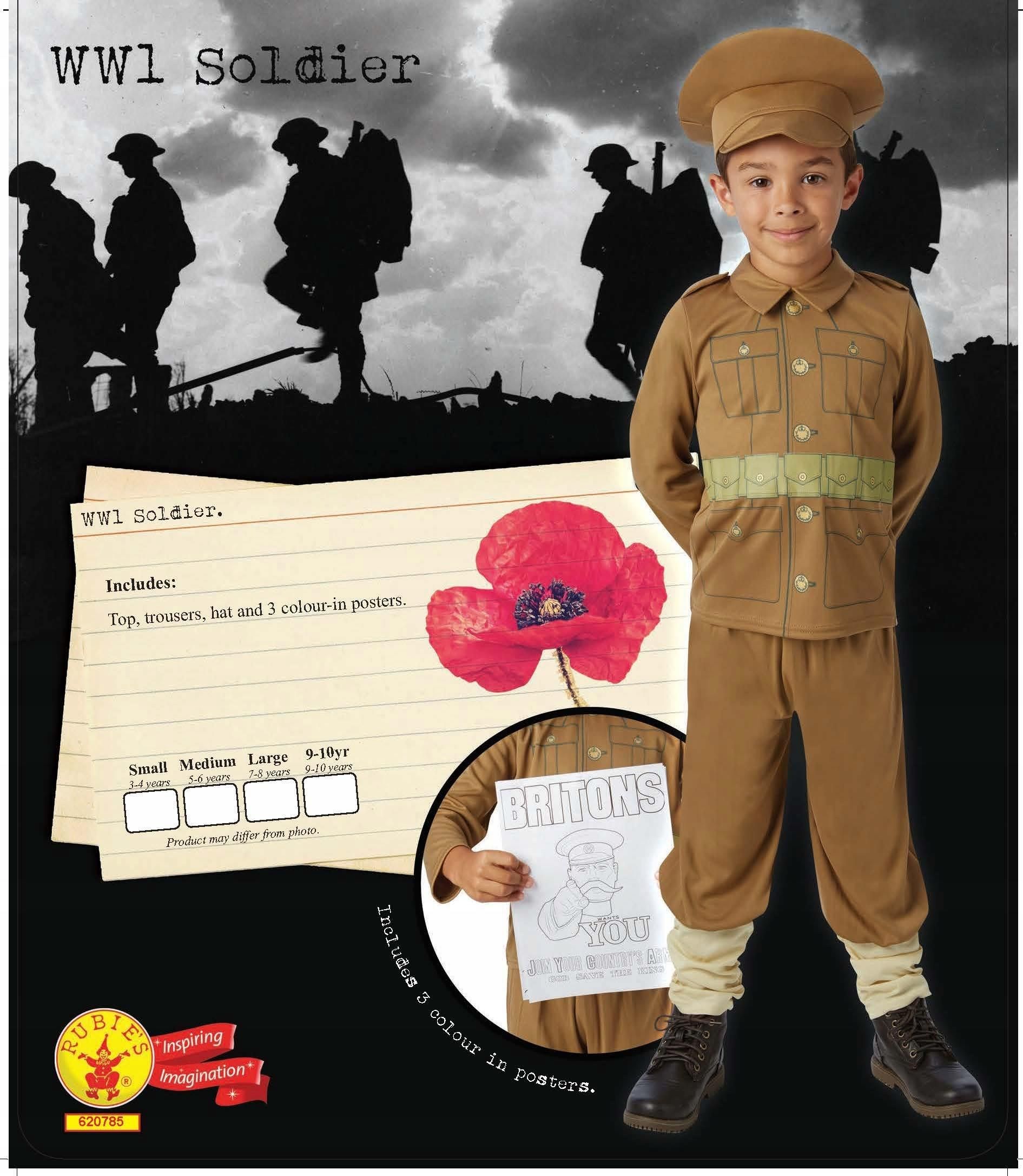Rubies Official WW1 Soldier Boy Costume Boys Medi - Ceny i opinie ...
