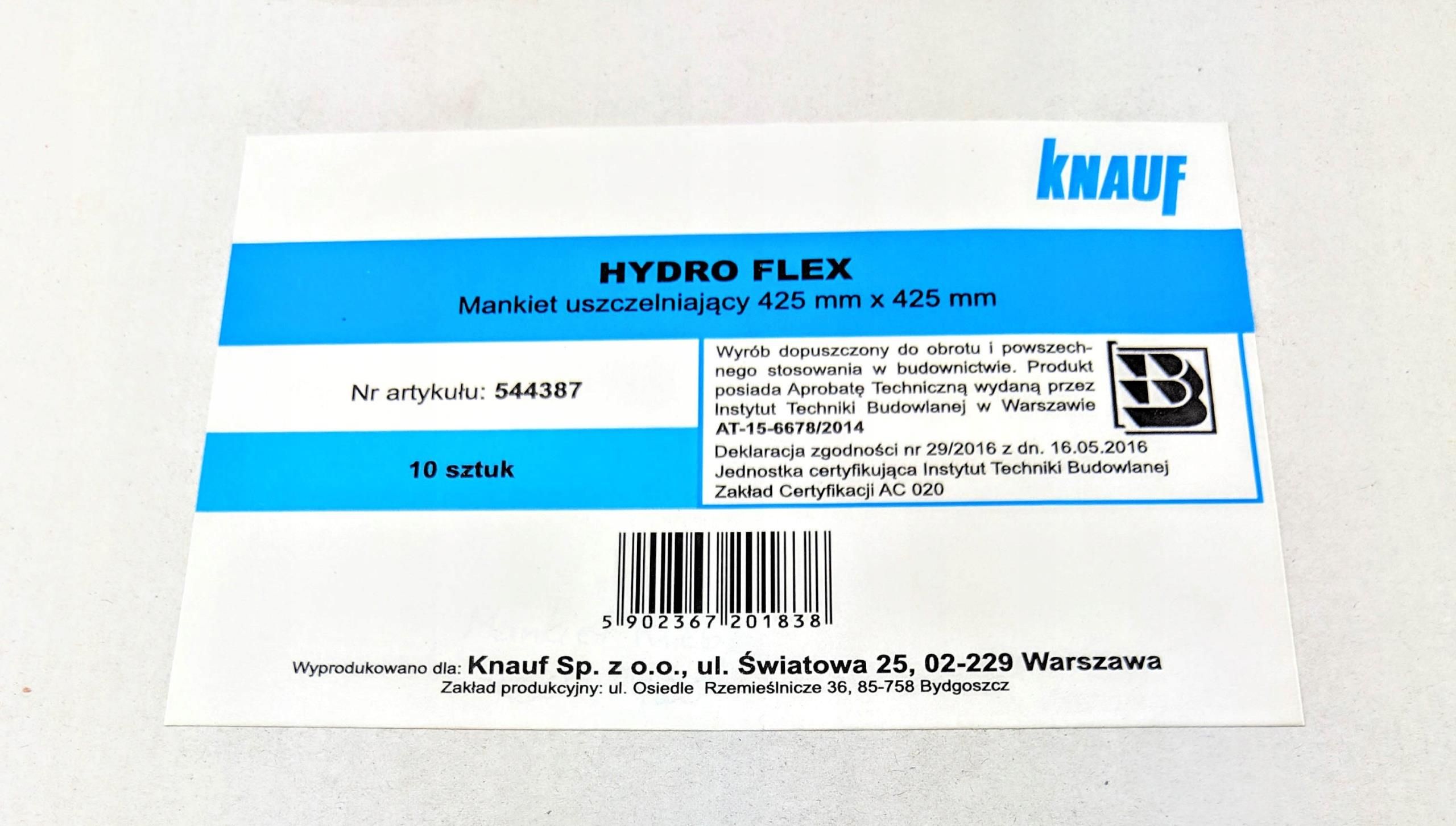 Mankiet uszczelniający Knauf Hydro Flex 425x425 - Opinie i ceny na Ceneo.pl