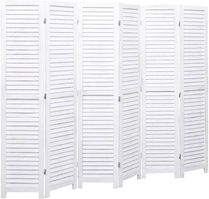 Gstore Parawan 6-Panelowy Biały 210 X 165 Cm Drewniany - Opinie i ...