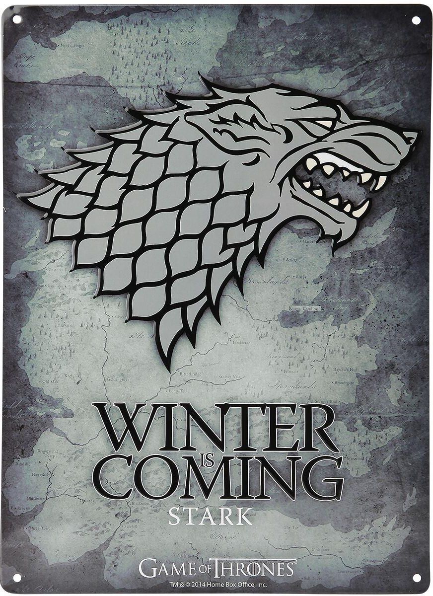 GRA O TRON - HOUSE STARK - WINTER IS COMING - TABLICZKA METALOWA ...