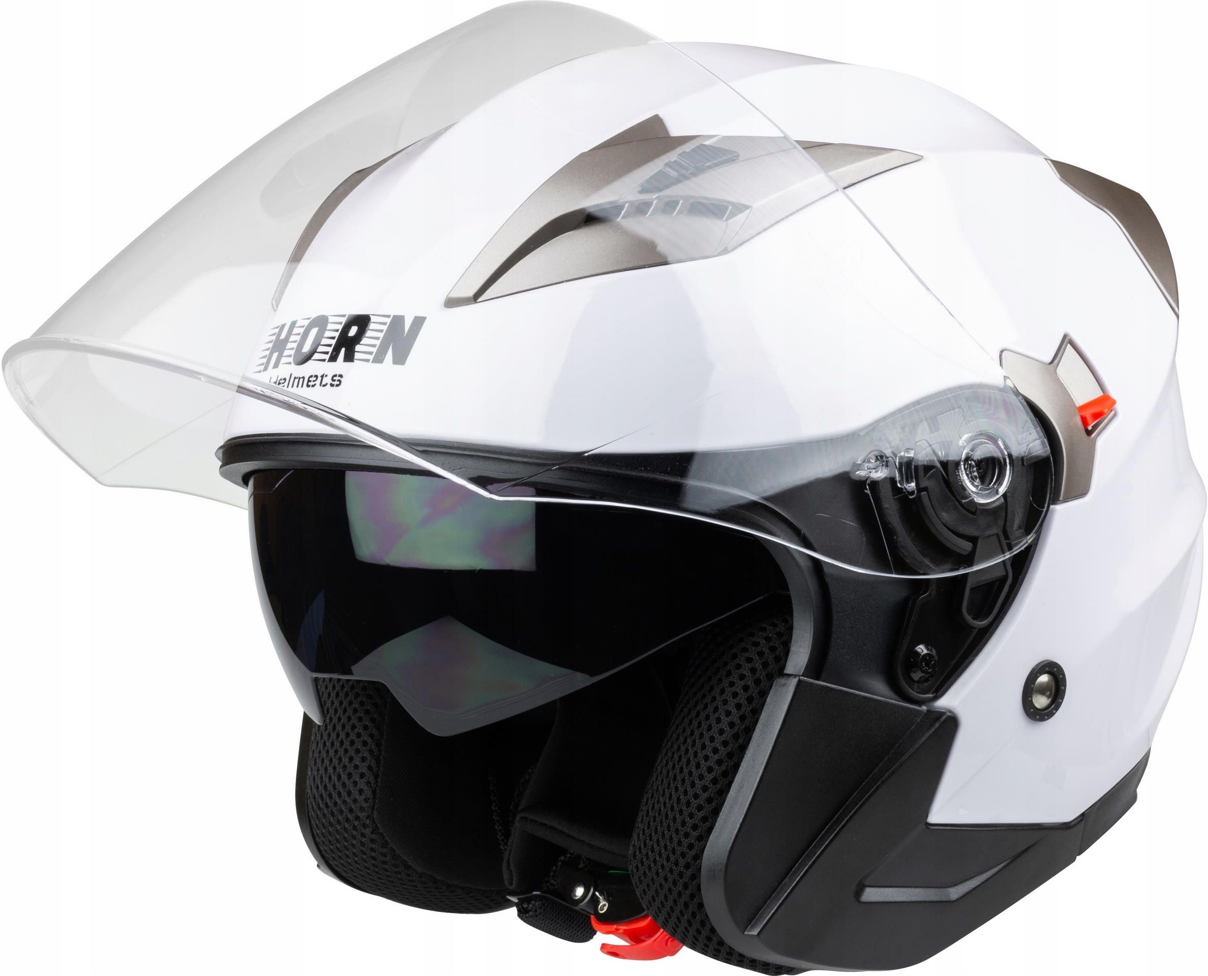 Kask motocyklowy Horn Kask Na Motor Blenda + Zestaw Z Czarną Szybą ...