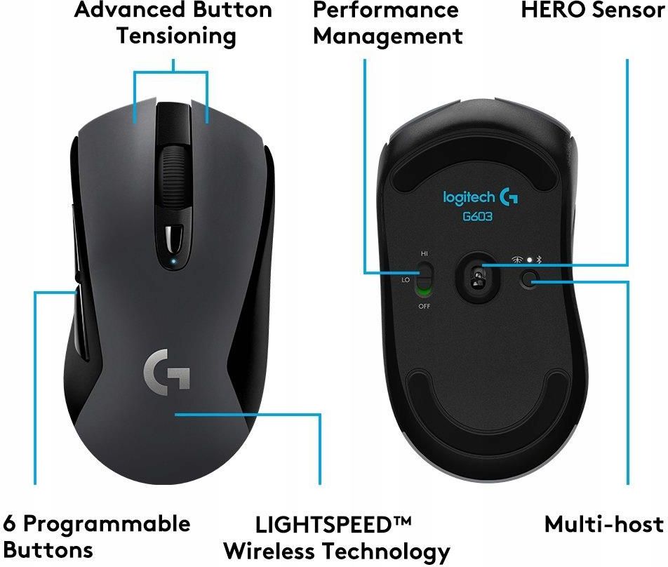 Logitech G603 Wireless Gaming Mouse with Hero opti - Akcesoria GPS ...