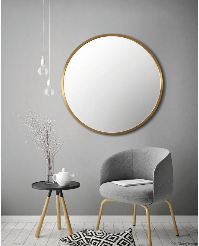 GIERADESIGN LUSTRO SCANDI – OKRĄGŁE W ZŁOTEJ RAMIE 130CM SCD/G/130 ...