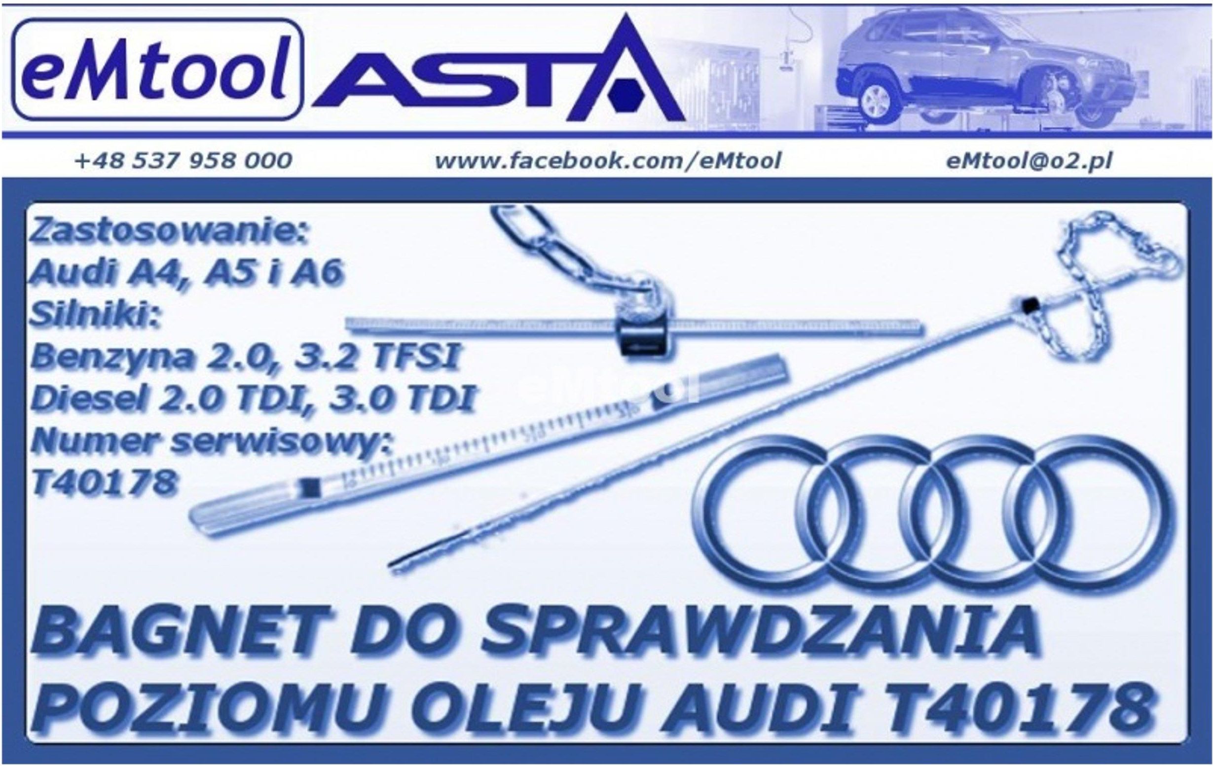 MIARKA BAGNET POZIOMU OLEJU VW AUDI FSI TFSI TDI T40178 - Opinie i ceny ...