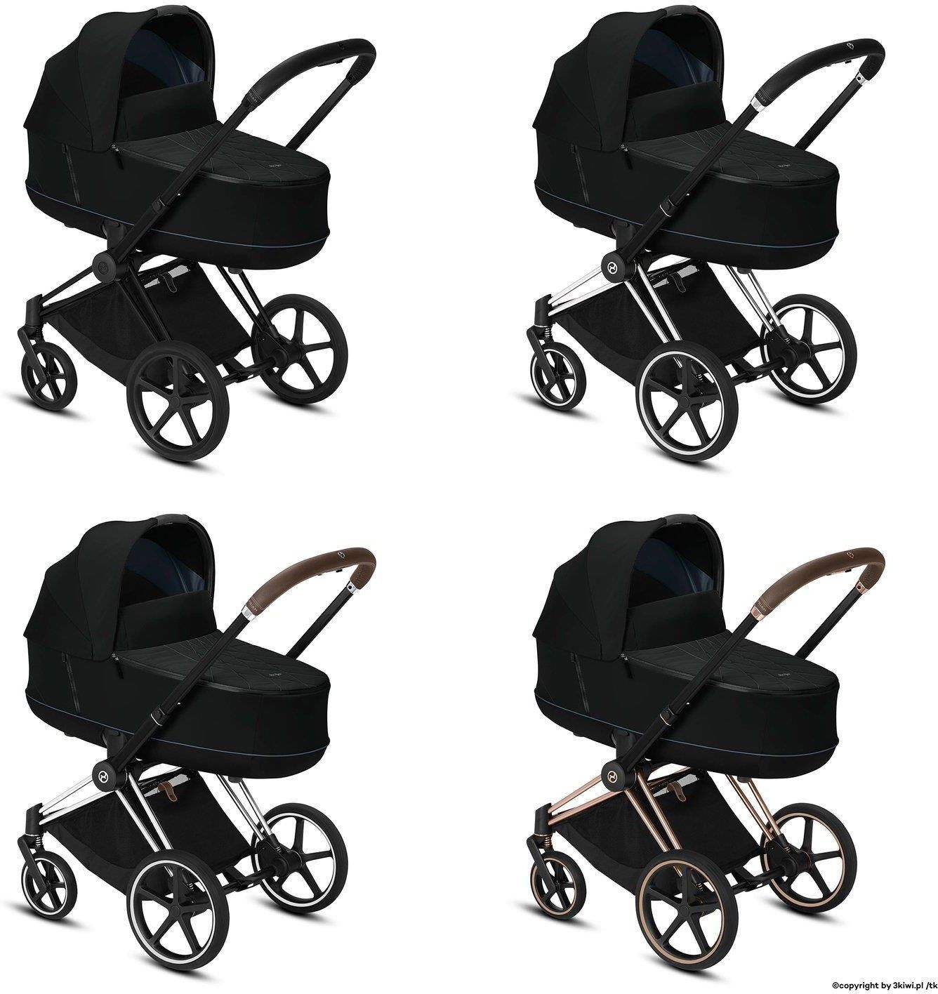 Wózek Cybex Priam 2.0 Deep Black Głęboko Spacerowy + Fotelik Cybex ...