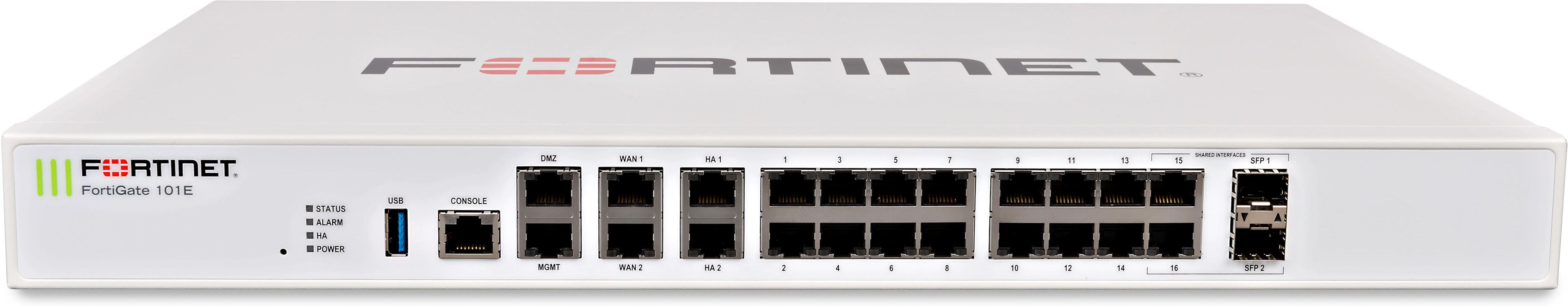 Firewall sprzętowy Fortinet FortiGate 101E z licencjami na 1 rok i ...