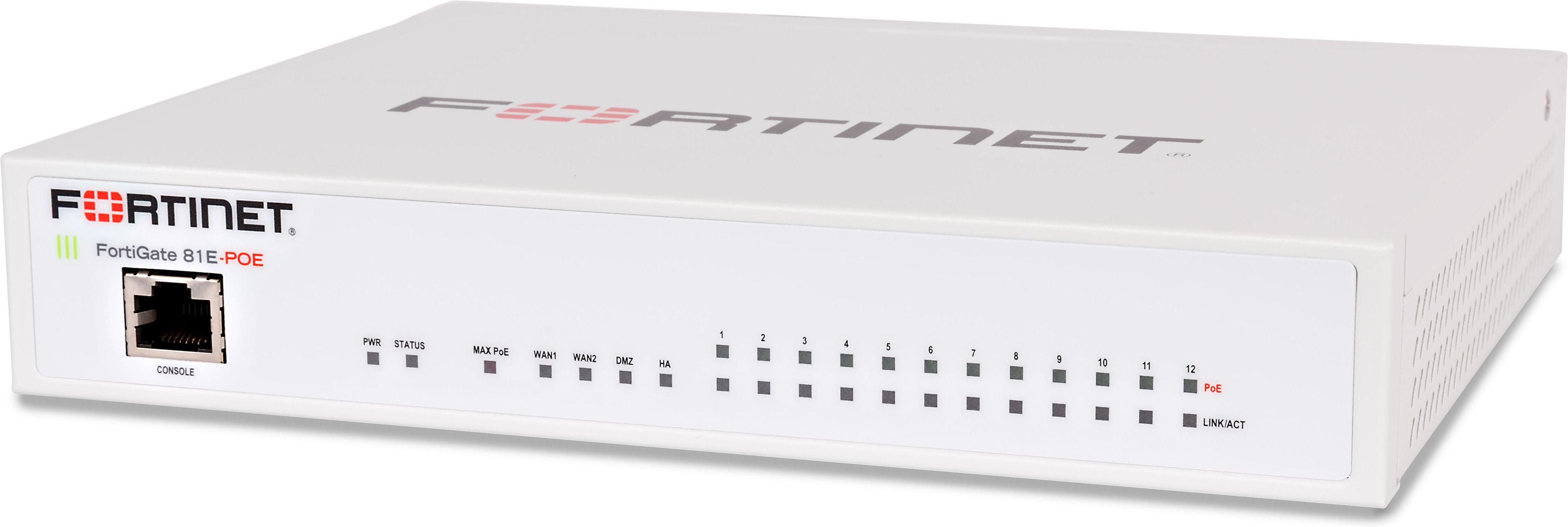 Firewall sprzętowy Fortinet FortiGate 80E POE z licencjami na 5 lat i ...