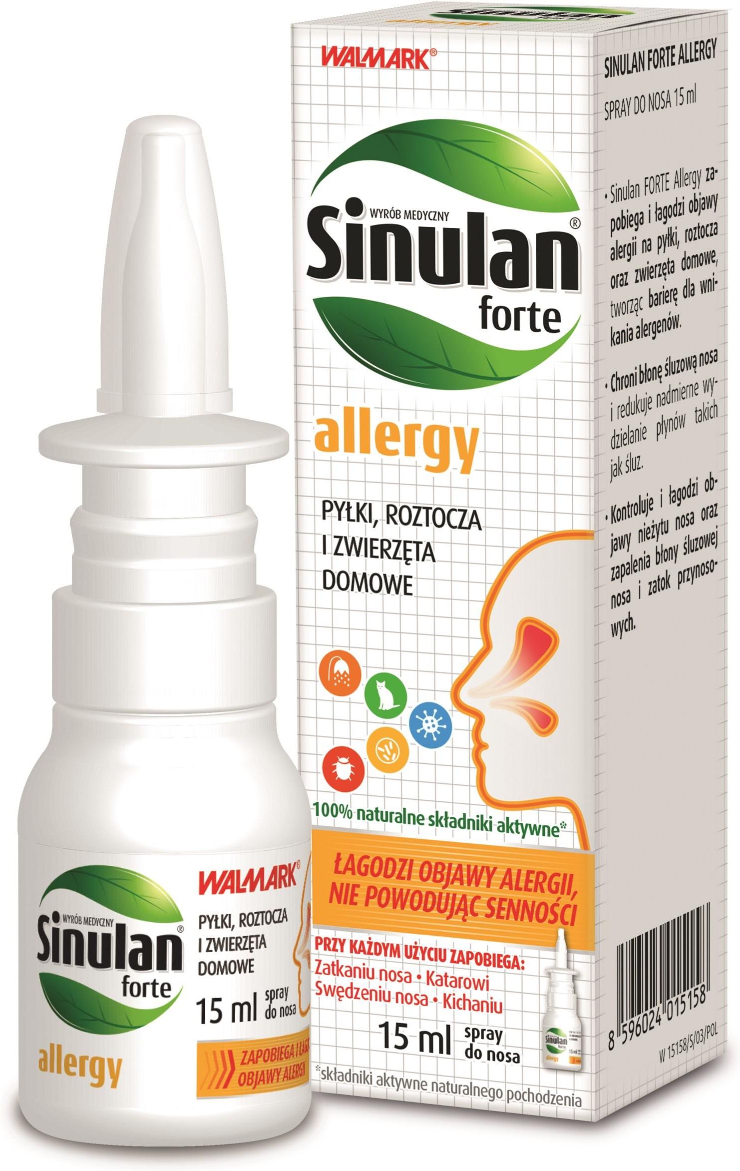 Lek na alergię Walmark Sinulan Forte Allergy Spray 15 Ml - Opinie i ...