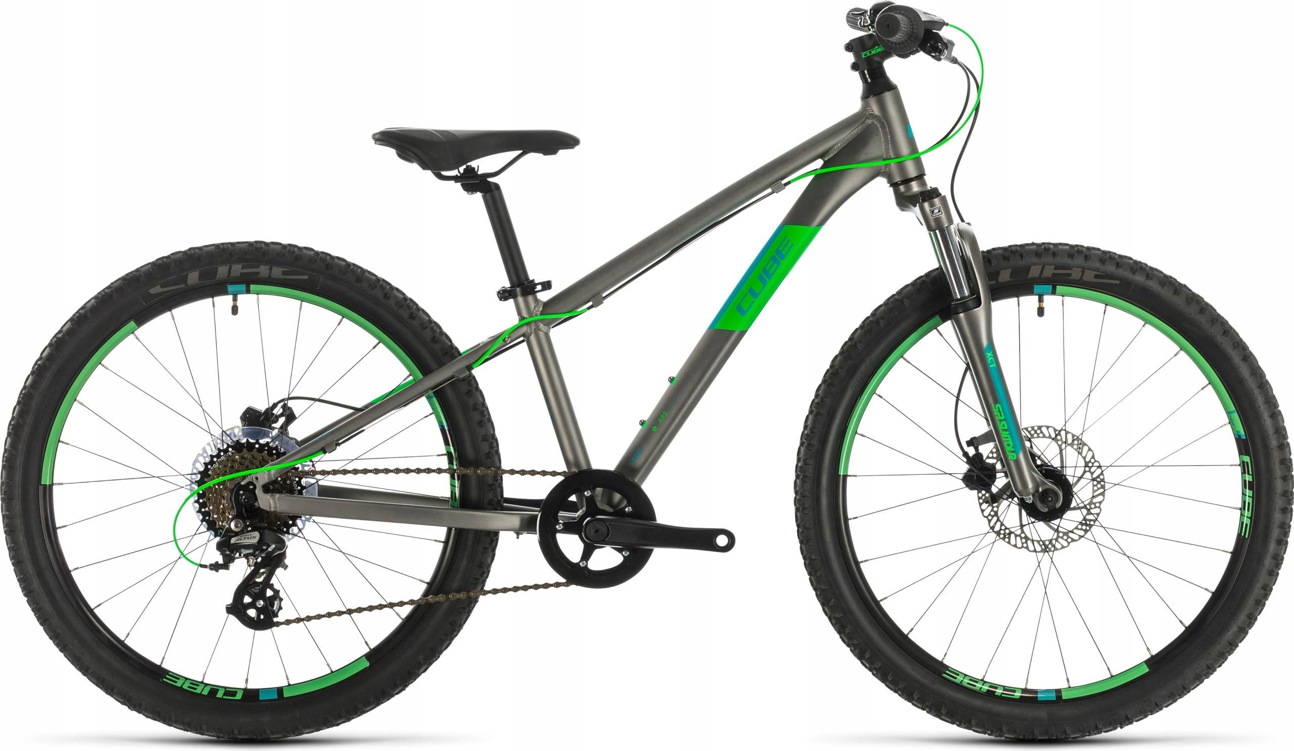 Cube Acid 240 Disc Grey Neongreen 24 2020 - Rowery Górskie Dziecięce ...