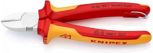 Knipex Szczypce tnące boczne z uchwytem zabezpieczającym (7006180T) - Opinie i ceny na Ceneo.pl