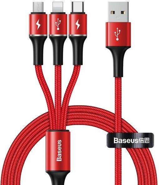 Baseus Kabel USB Baseus Kabel USB 3w1 Baseus Halo, micro USB / Lightning / USB-C, 3,5A, 1,2m ...