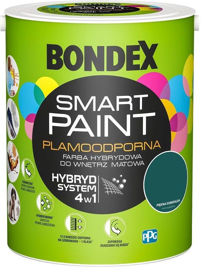 Farba Bondex Smart Paint Plamoodporna Hybrydowa Piękna Esmeralda 5L ...