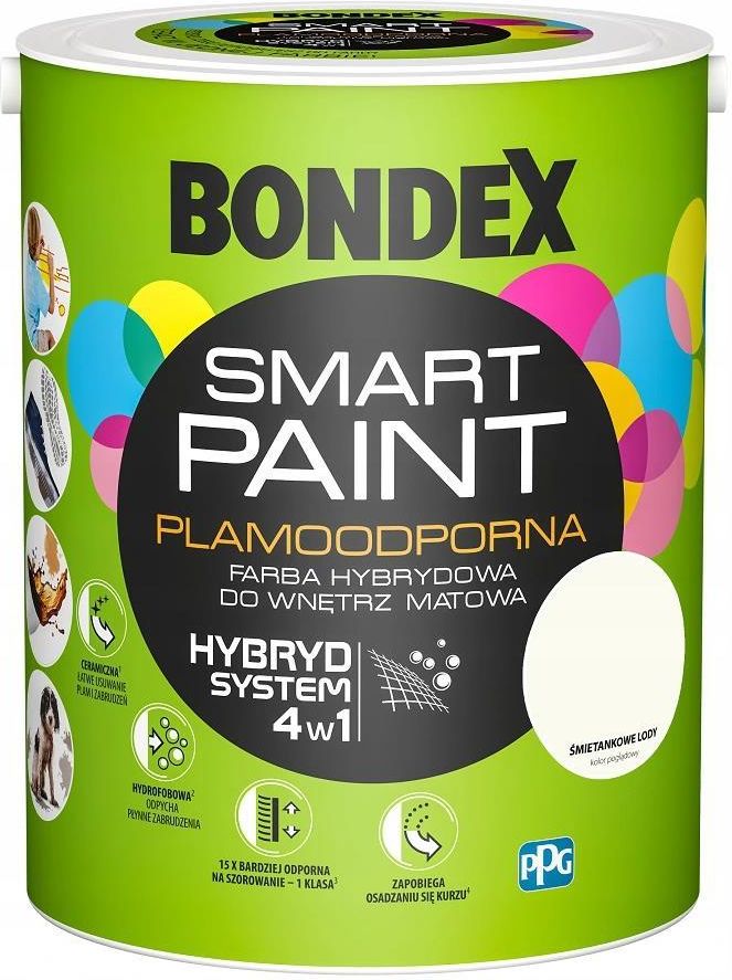 Farba Bondex Smart Paint Plamoodporna Hybrydowa Śmietankowe Lody 5L ...