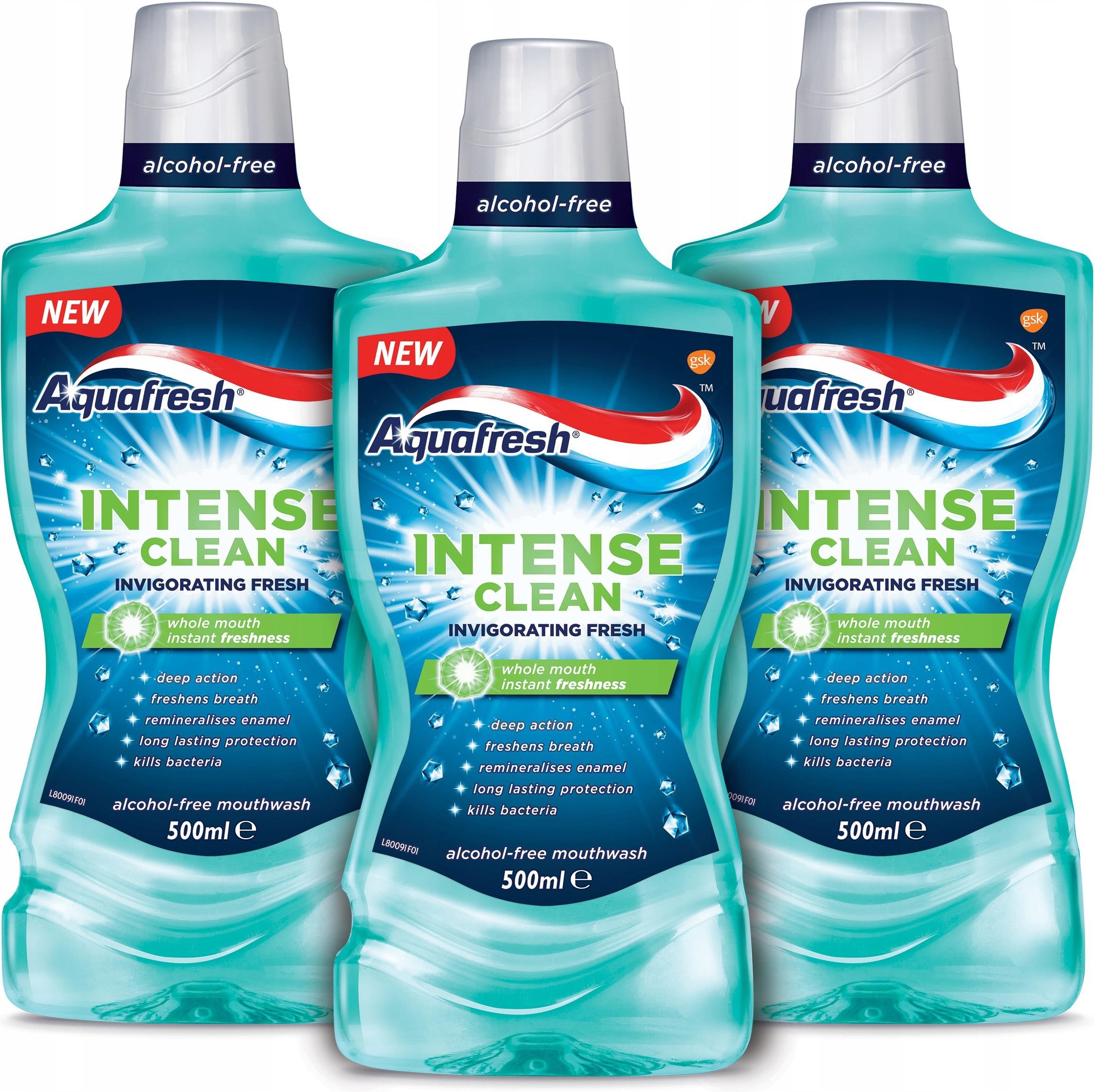 Aquafresh Intense Clean Płyn do jamy ustnej 3x500ml - Opinie i ceny na ...
