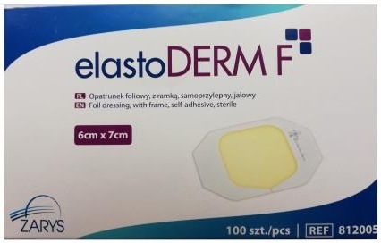 ElastoDERM 6 cm x 7 cm plaster do zabezpieczenia wkłuć oraz sensorów 1 ...