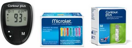 Zestaw Glukometr Contour Plus + Paski Contour Plus 50 szt + Lancety ...