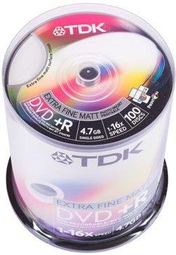 Nośnik danych TDK DVD+R 4.7GB 16x Printable Extra Fine Matt (cake box, 100szt) - Opinie i ceny ...