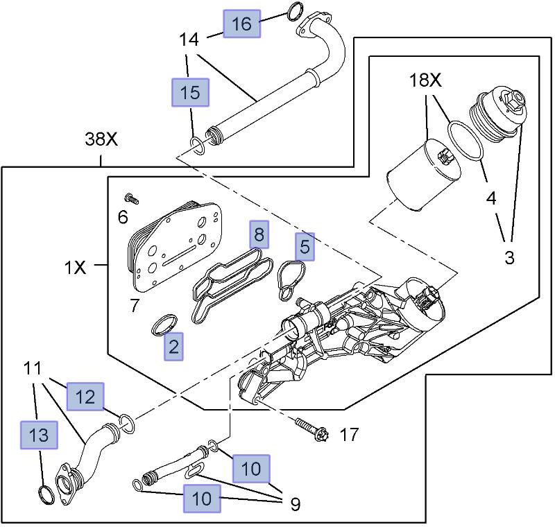 USZCZELKI CHŁODNICY OLEJU INSIGNIA MOKKA 1.6 1.8 OPEL 5650972 - Opinie ...