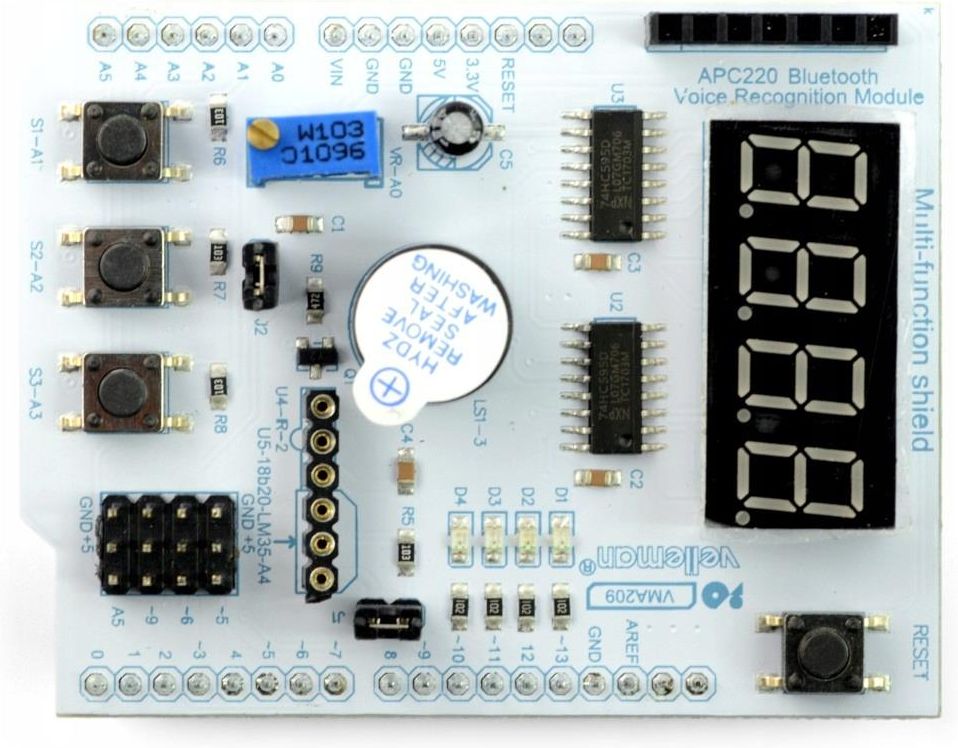 Mikrokontroler Velleman VMA209 czujniki LM35 + DS18B20 - nakładka ...