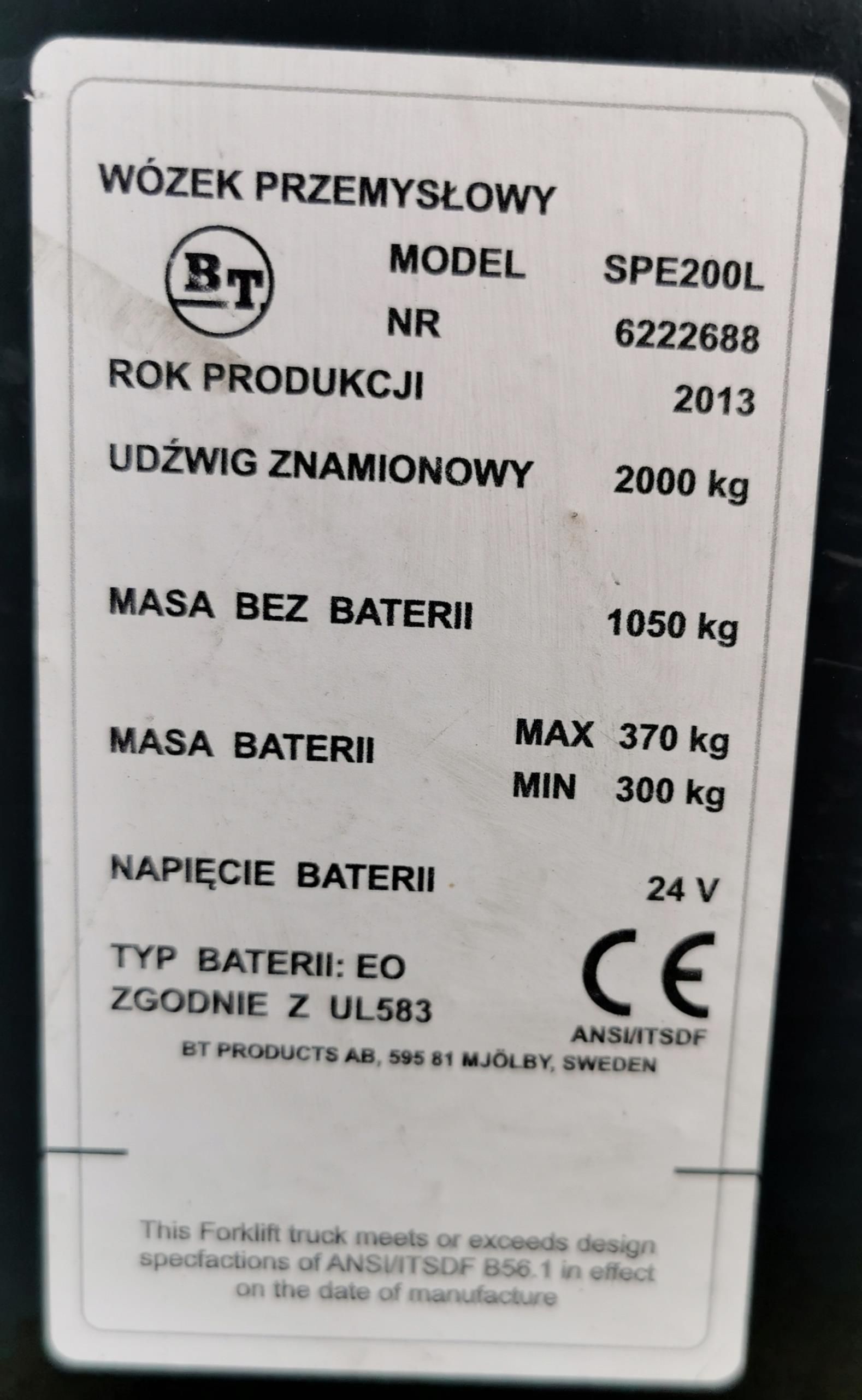 Toyota BT SPE 200L 2 ton 2013 paleciak elektryczny - Opinie i ceny na Ceneo.pl