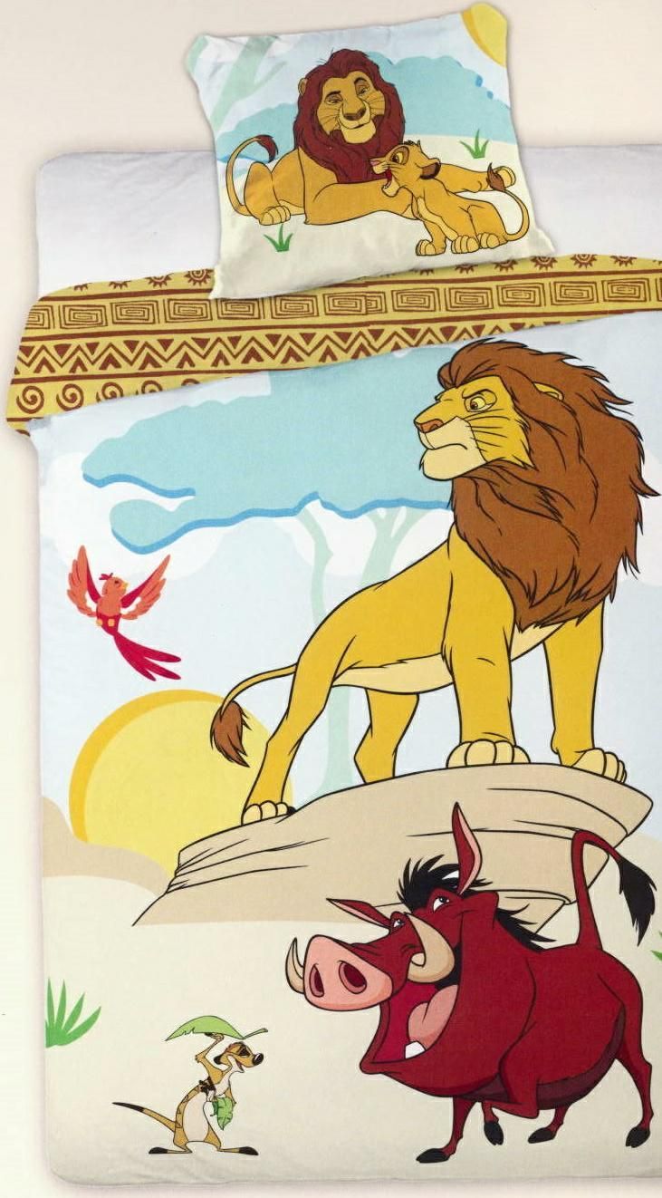 Pościel Bawełniana 140X200 Król Lew 5502 Mufasa Simba Timon Pumba ...