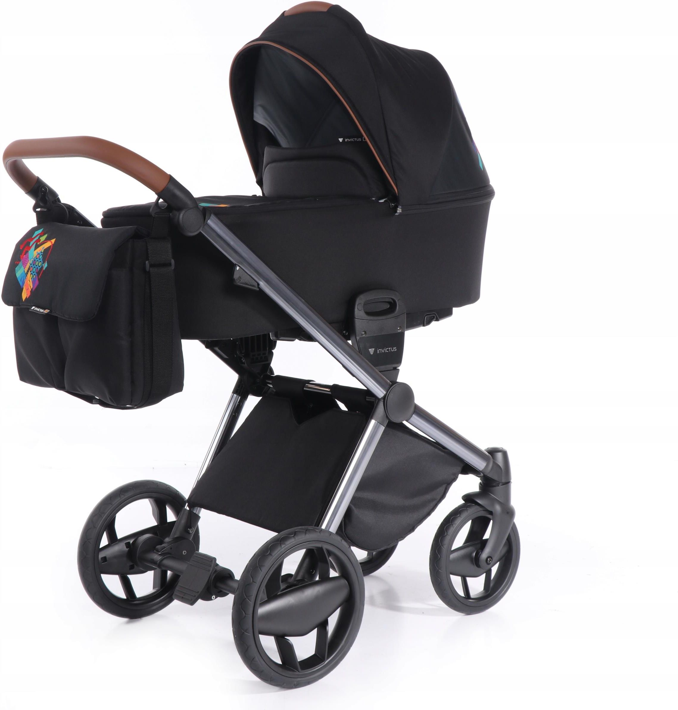 Wózek Invictus V Plus 05 Czarny Kwadrat/Brąz Głęboko Spacerowy - Ceny i ...