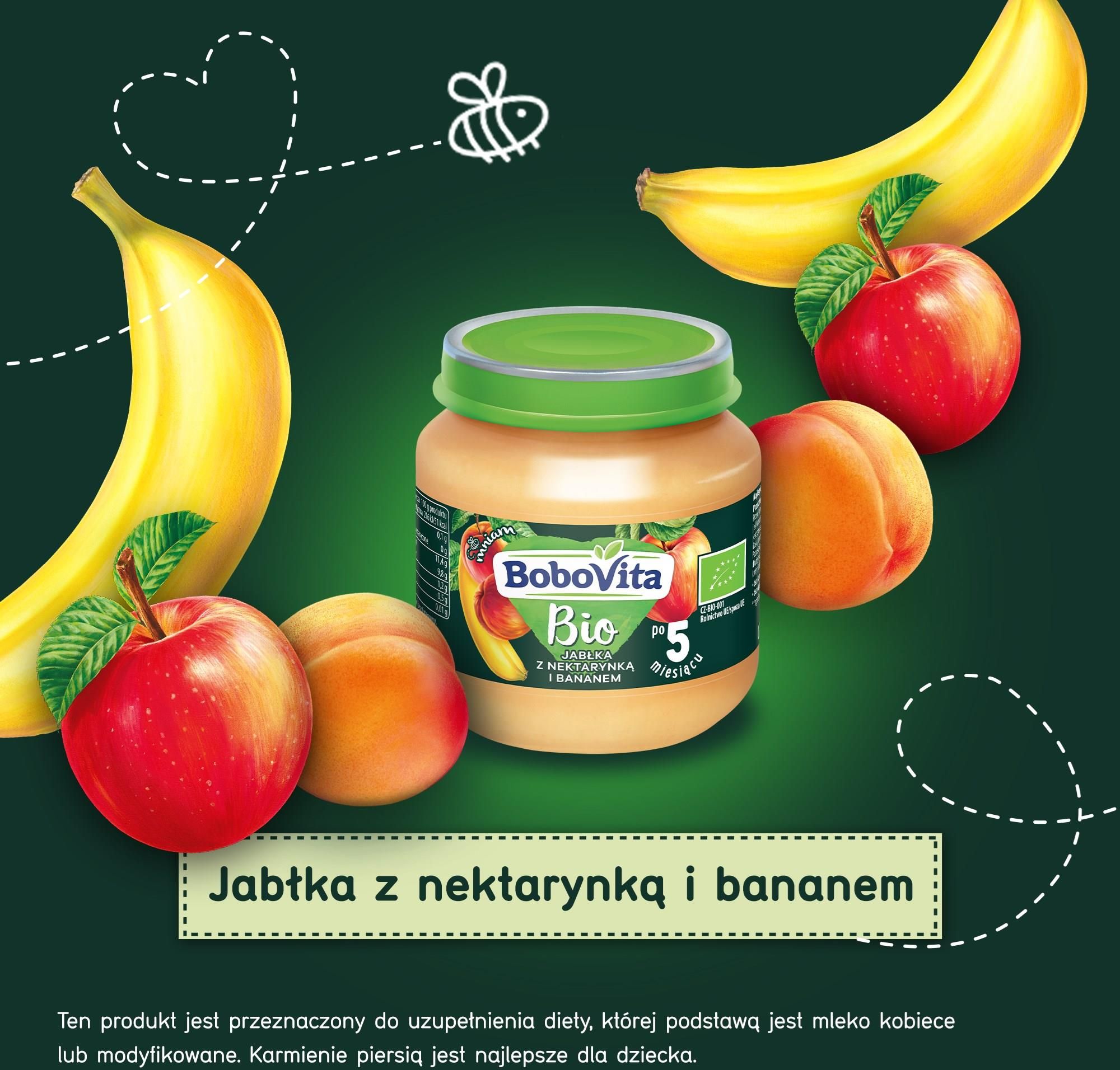 BoboVita Deser Bio jabłko nektarynka i banan 125g - Ceny i opinie ...