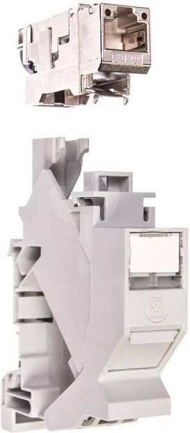 Adapter z gniazdem RJ45 kat.6A na szynę DIN TH35 EPIC DATA HS RJ45 F ...